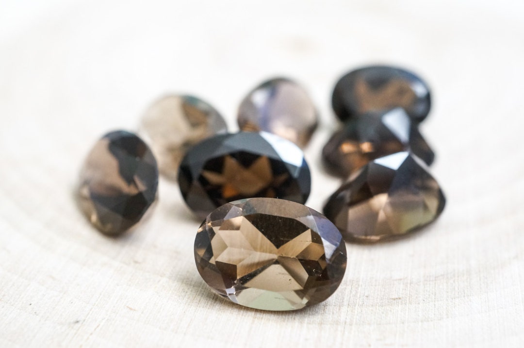 10x14mm Oval Smoky Quartz Faceted Gemstone. Single Gem. AAA Quality ...