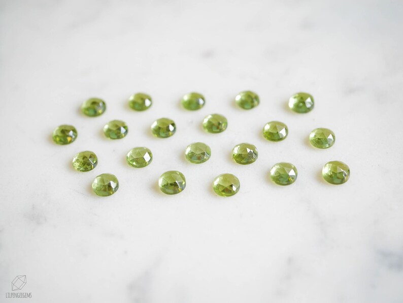 5mm Peridot Cabochon. Rose Cut Peridot Green Gemstone. Light Green ...