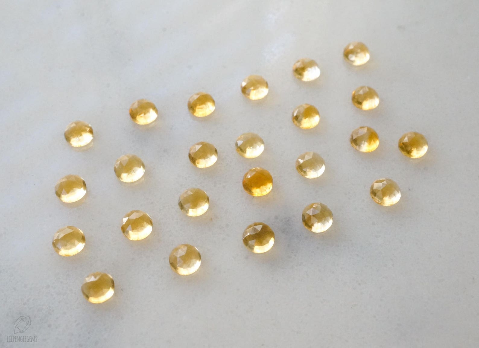 3mm Golden Citrine Rose Cut Cabochon. Yellow Citrine Cabochon. - Etsy