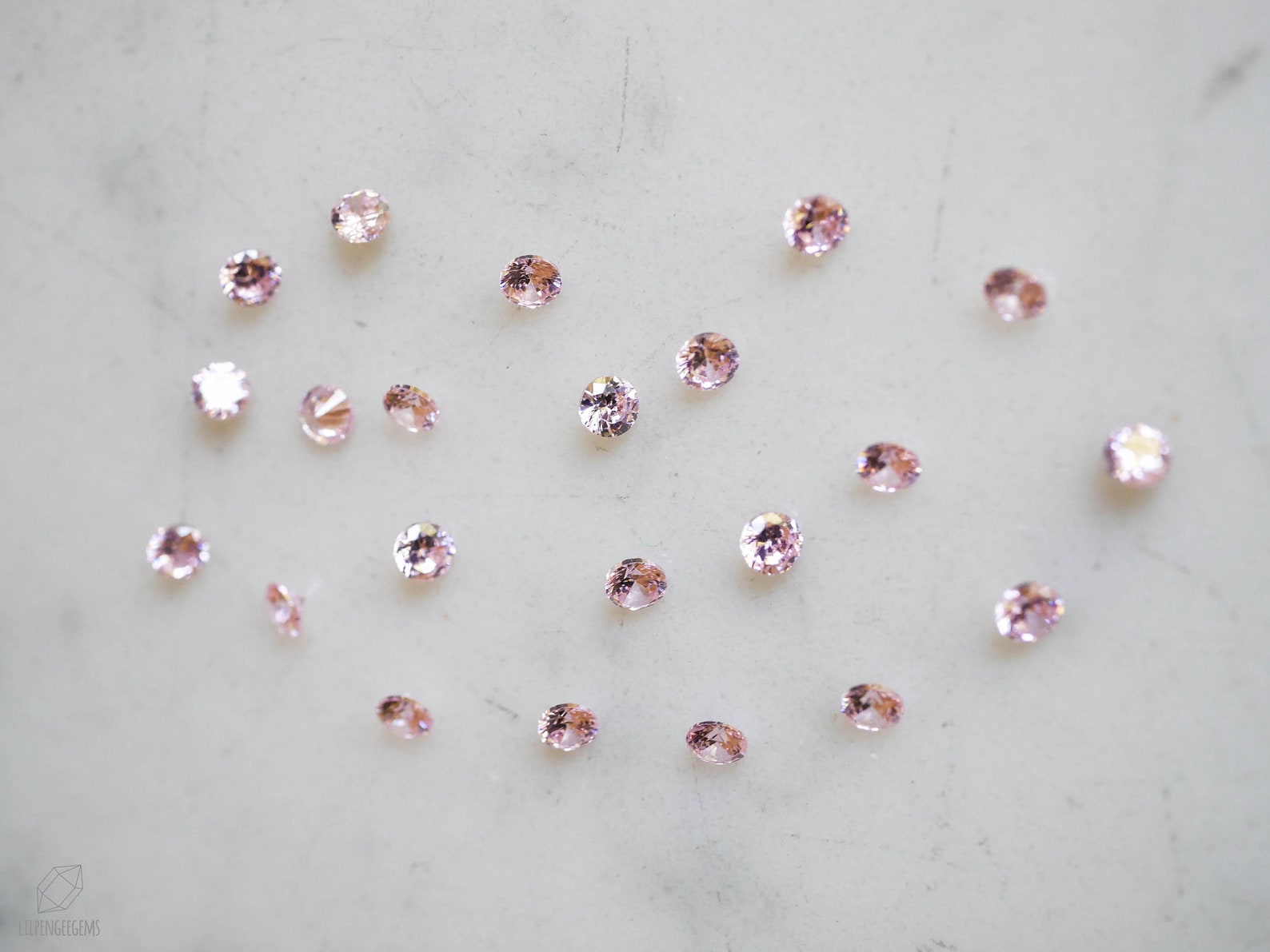 3mm PINK Faceted CZ Gemstones. Light Pink Gem. Mauve Brilliant | Etsy