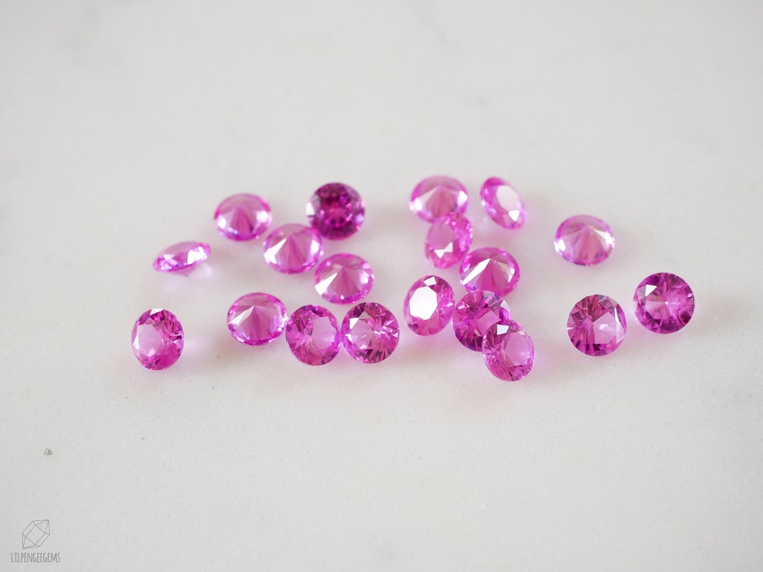 5mm Pink Sapphire Gemstones. Pink Brilliant Cut Gems. Lab Grown - Etsy