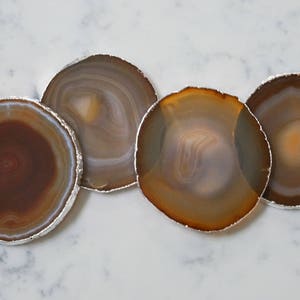 NATURAL Agate Coasters. Earth Tone Coasters. Gemstone Coasters. Geode ...