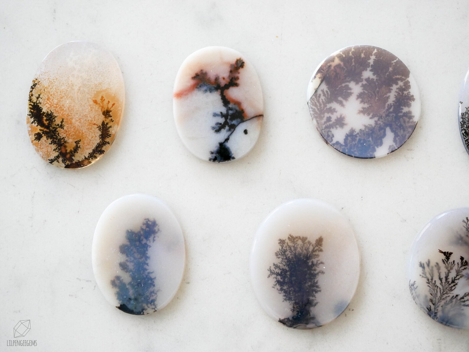 25mm Dendritic Agate Cabs. Natural Agate Cabs. Agate Dendrite | Etsy