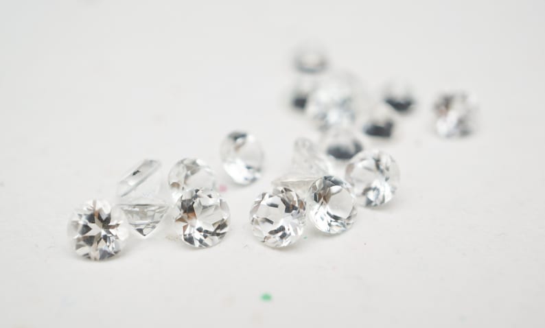 6mm Crystal Quartz Gemstones. Clear Gems White Gemstones. Brilliant ...