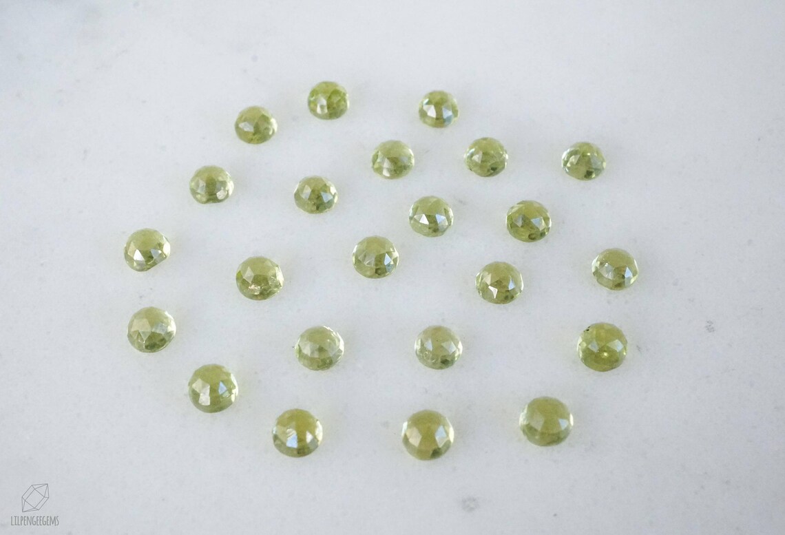 3mm Peridot Rose Cut Cabochon. Green Gemstone Peridont | Etsy
