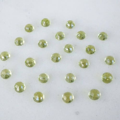 3mm Peridot Rose Cut Cabochon. Green Gemstone Peridont | Etsy