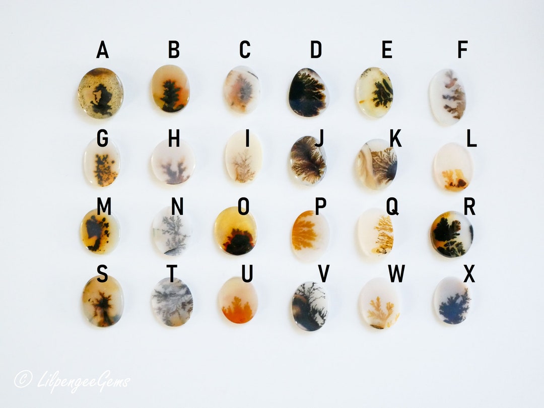 15-17mm Dendritic Agate Cabs. Natural Agate Cabs. Agate Dendrite Gems ...