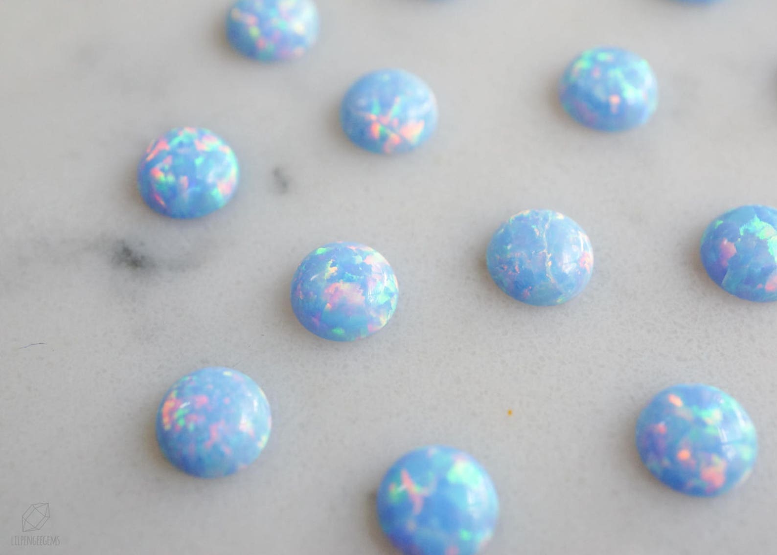 6mm Pastel Light Blue Opal Smooth Cabochon. Sparkling Opal - Etsy