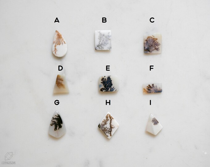 15mm Dendritic Agate Cabs. Assorted Shapes. Natural Agate Cabs. Agate ...