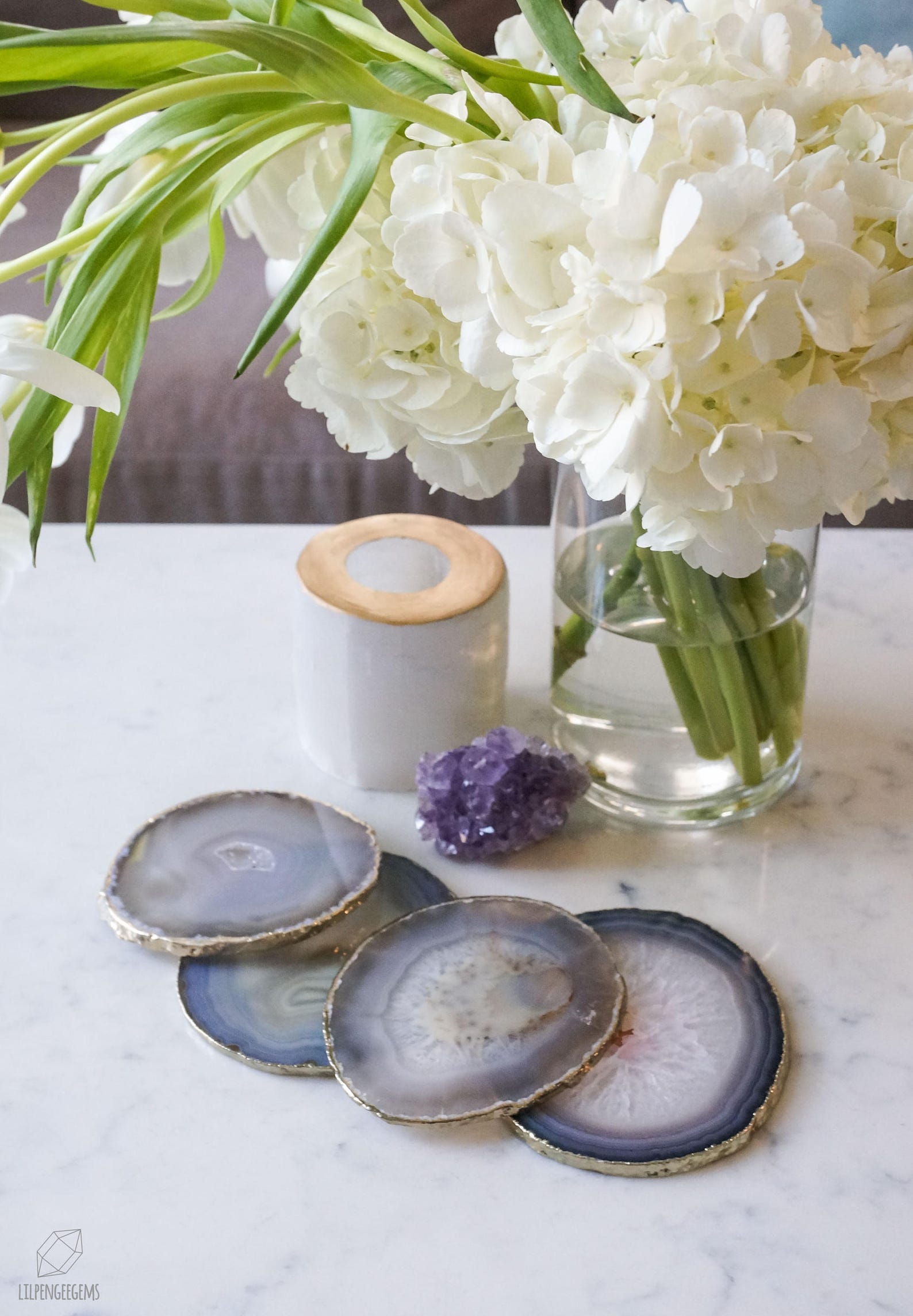 GRAY AGATE Coaster Sets. Grey Agate Slices Coaster Sets Home Decor ...