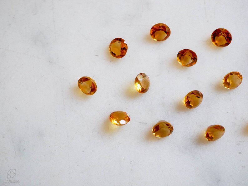 5mm Golden Citrine Faceted Gemstone. Yellow Citrine Gem. Round - Etsy