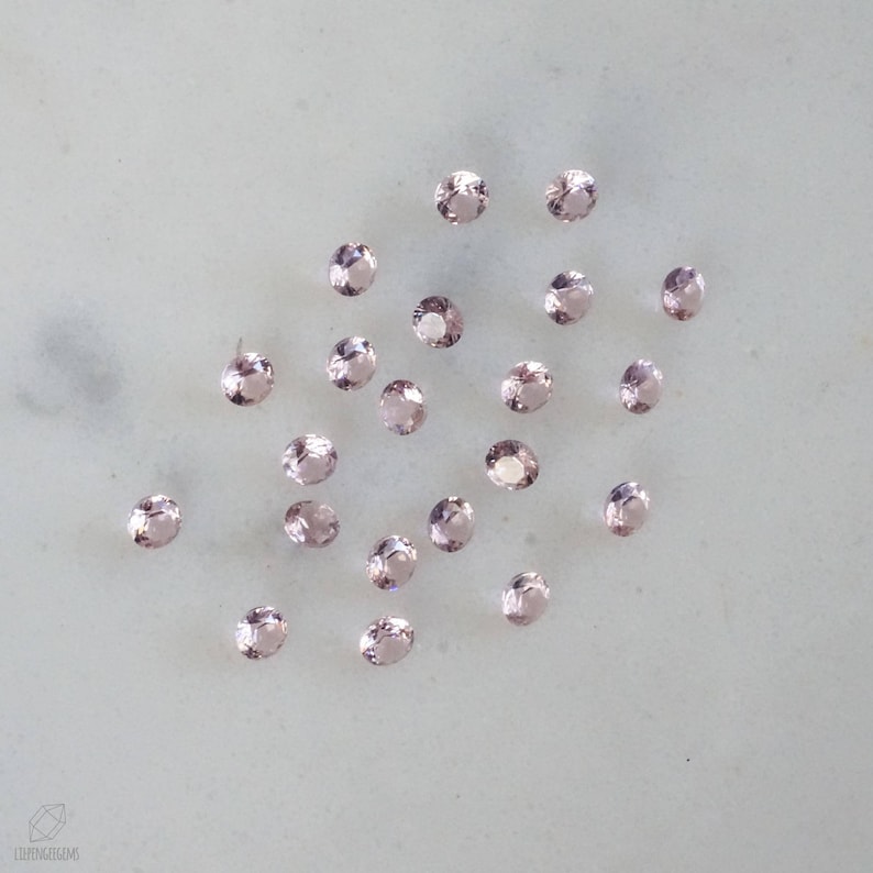 3mm DUSTY ROSE Faceted CZ Gemstones. Dusty Pink Gem. Mauve Brilliant ...