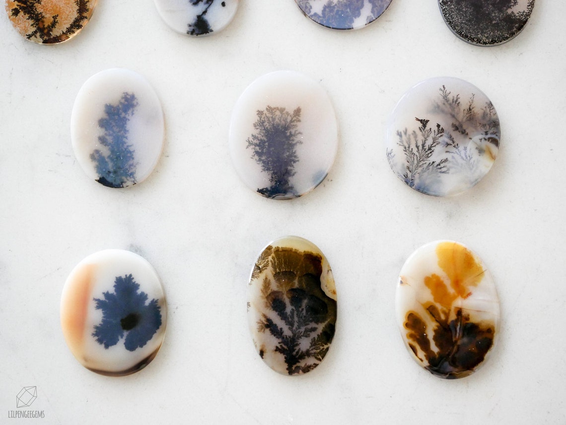 25mm Dendritic Agate Cabs. Natural Agate Cabs. Agate Dendrite | Etsy