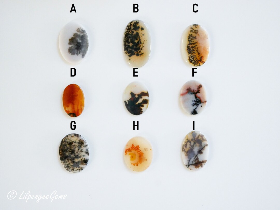23-28mm Dendritic Agate Cabs. Natural Agate Cabs. Agate Dendrite Gems ...