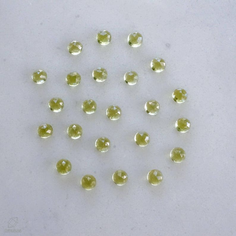 3mm Peridot Rose Cut Cabochon. Green Gemstone Peridont | Etsy