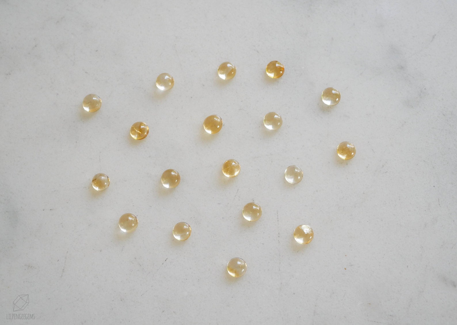 3mm Golden Citrine Smooth Cabochon. Yellow Citrine Cabochon. Round Cab ...