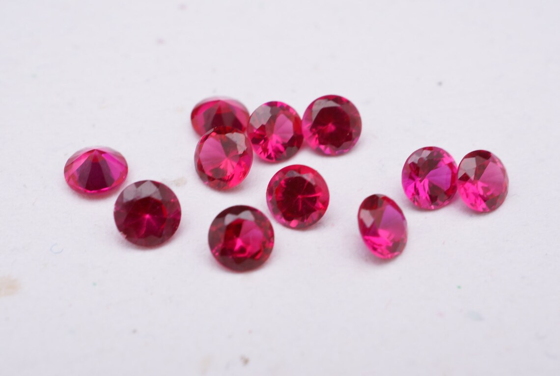 Piedras preciosas de rubí rosa de 5 mm AAA. magenta rosa gemas | Etsy