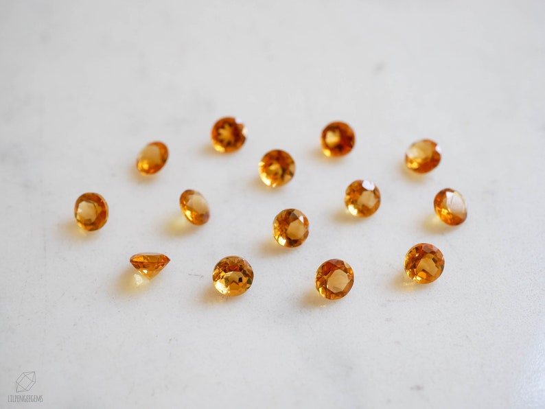 5mm Golden Citrine Faceted Gemstone. Yellow Citrine Gem. Round - Etsy