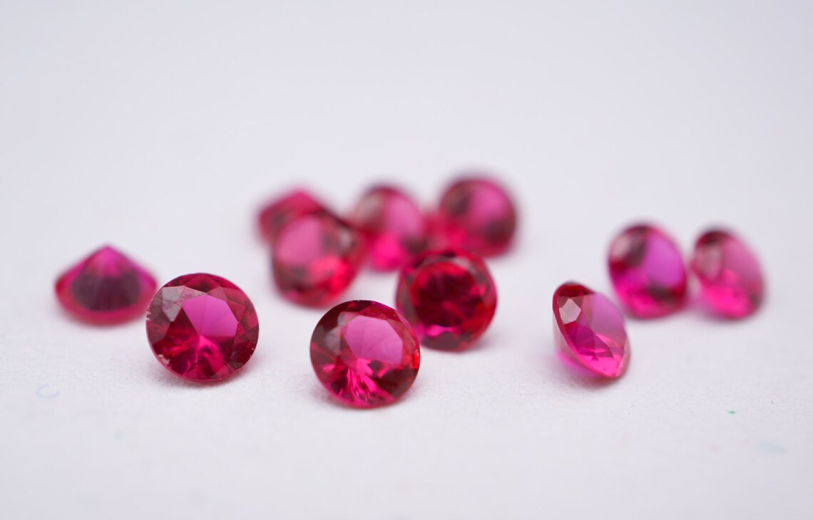 5mm Pink Ruby Gemstones AAA. Magenta Pink Loose Gems Dark Pink - Etsy