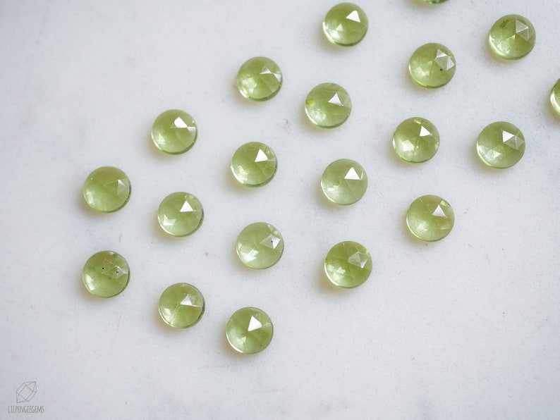 5mm Peridot Cabochon. Rose Cut Peridot Green Gemstone. Light - Etsy