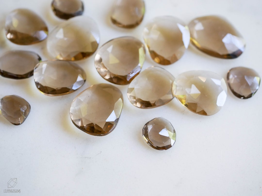 12-17mm Irregular Shape Faceted Smoky Quartz Gemstones. Grey Gemstone ...