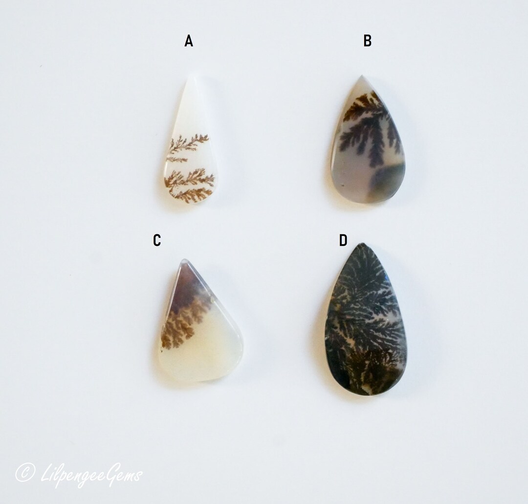15mm Dendritic Agate Cabs. Natural Agate Cabs. Agate Dendrite Gems. Lot ...