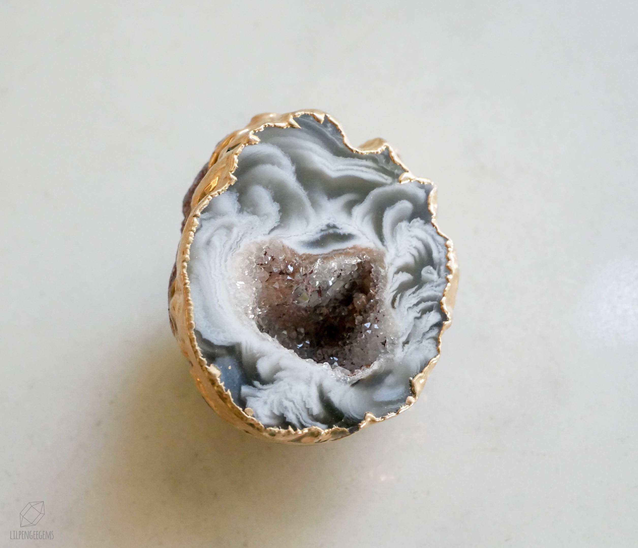 Lot of 5 GOLD plated geode pendants. jewelry pendants. druzy | Etsy