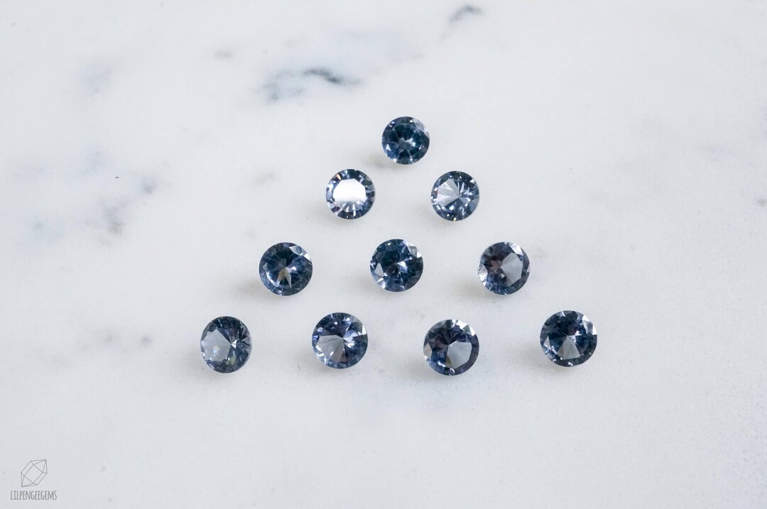 6mm Ocean Gray Brilliant Cut NANO Gemstones. Steel Blue Grey Gems ...