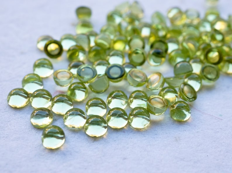 3mm Peridot Smooth Cabochon. Green Gemstone Peridont Cabochon Green Cab ...