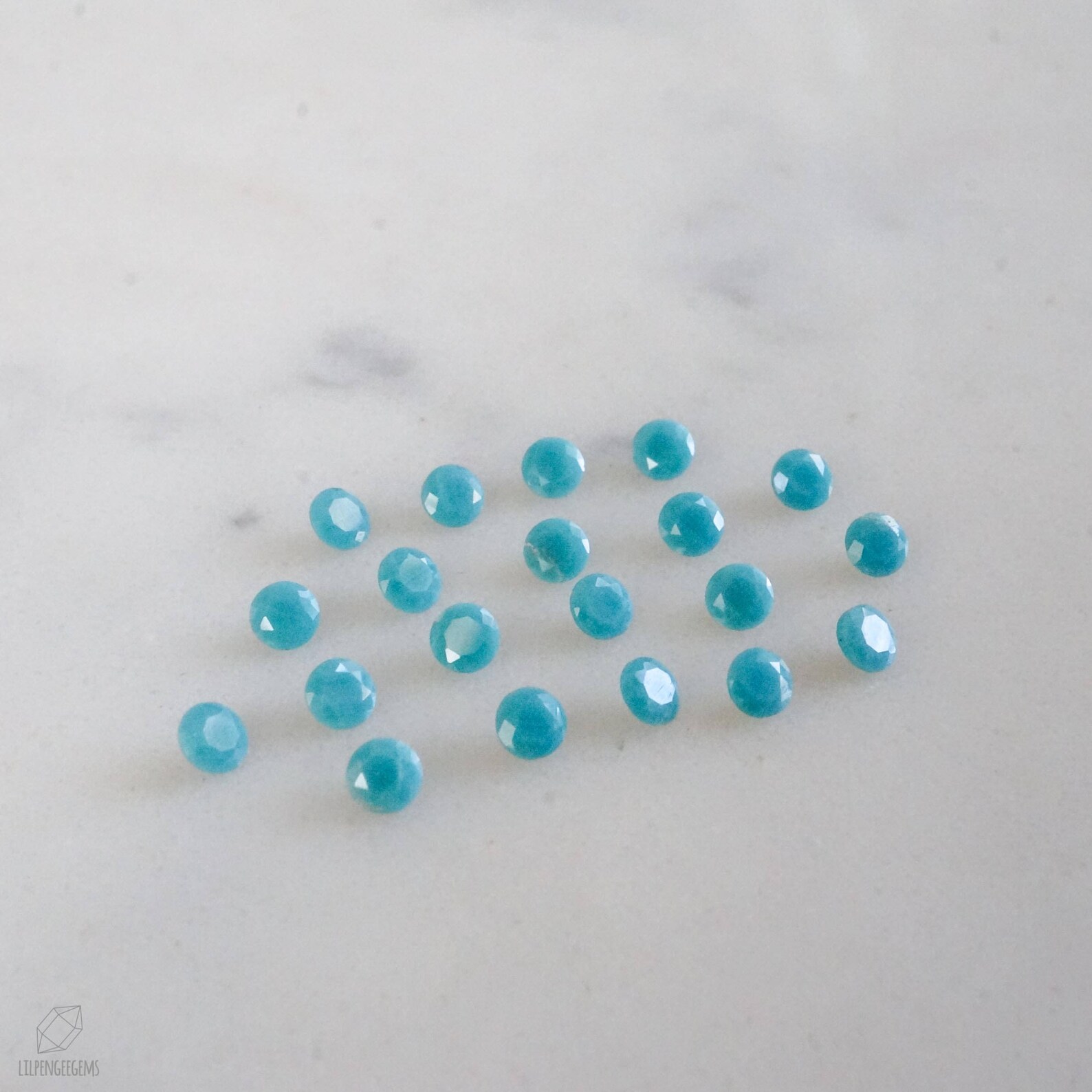 3mm Turquoise Nano Gemstones. Teal Gems. Lab Grown Turquoise Gems. Aqua ...
