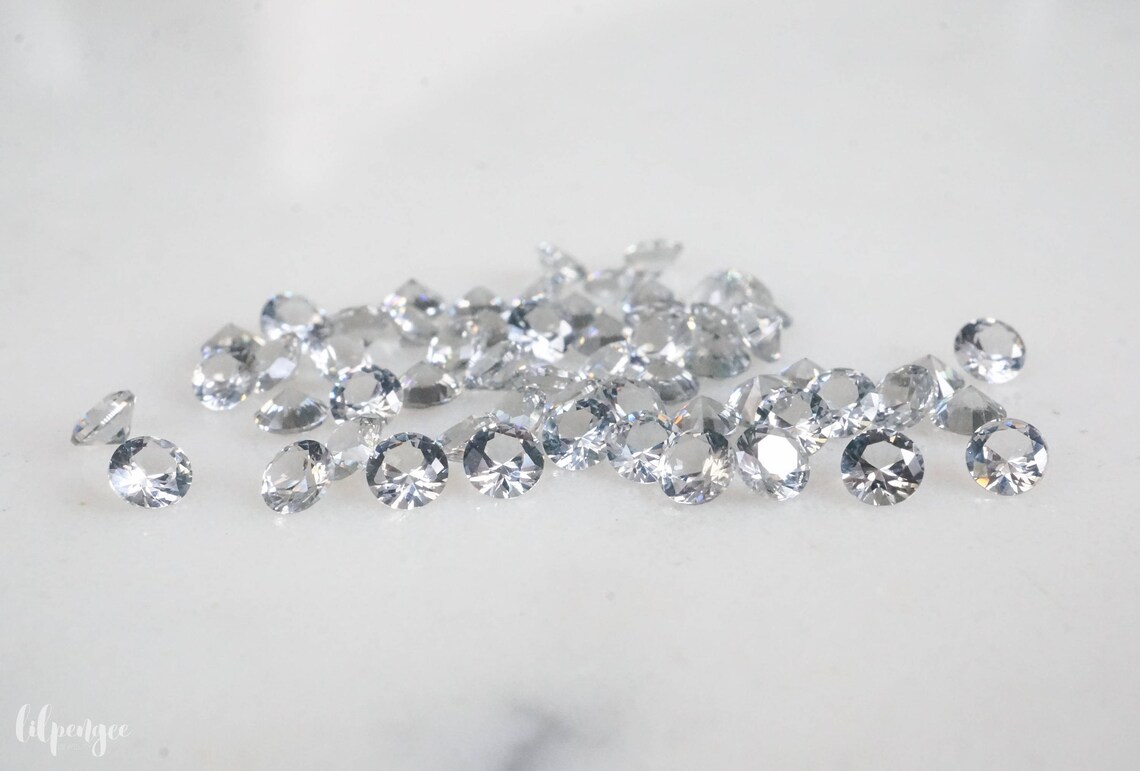 3mm Carbon Gray Nano Gemstones. Light Gray Gems. Lab Grown Grey Gems ...