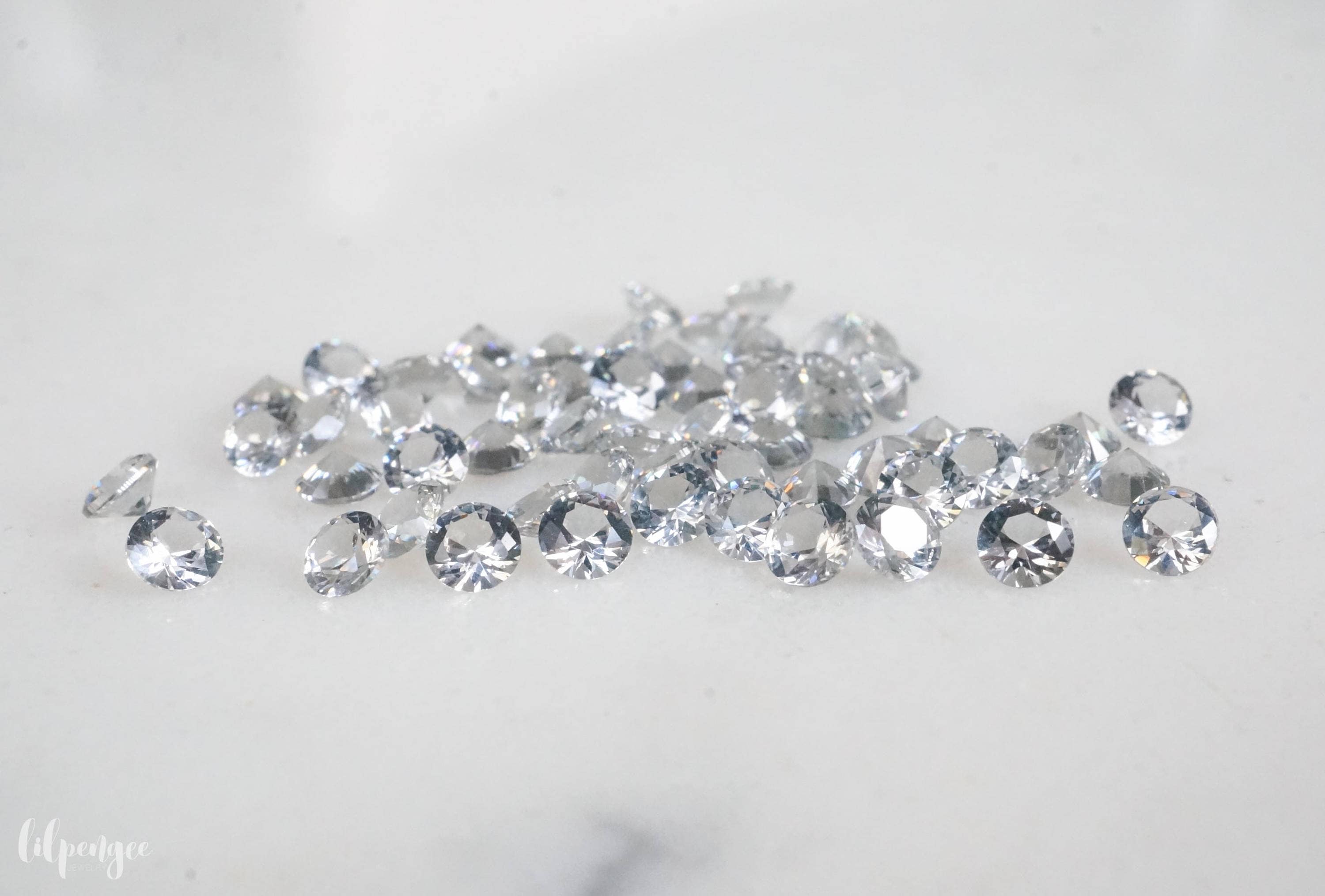 3mm carbon gray nano gemstones. light gray gems. lab grown | Etsy