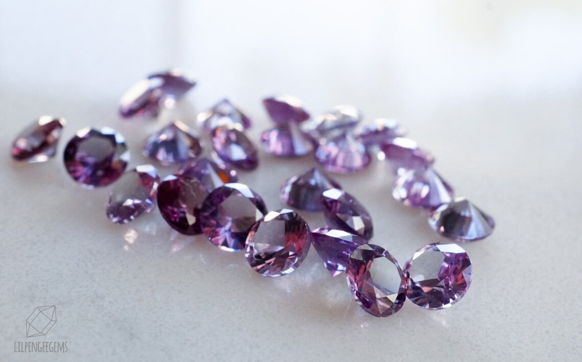 6mm Lab Alexandrite Round Gemstones. Violet Purple Green Color - Etsy