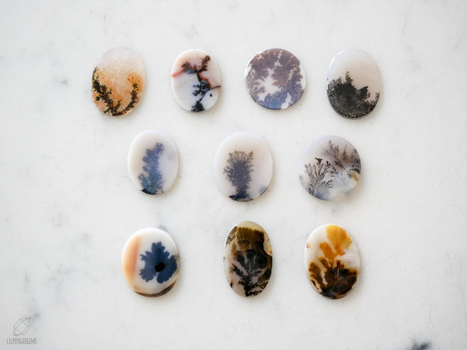 25mm Dendritic Agate Cabs. Natural Agate Cabs. Agate Dendrite | Etsy