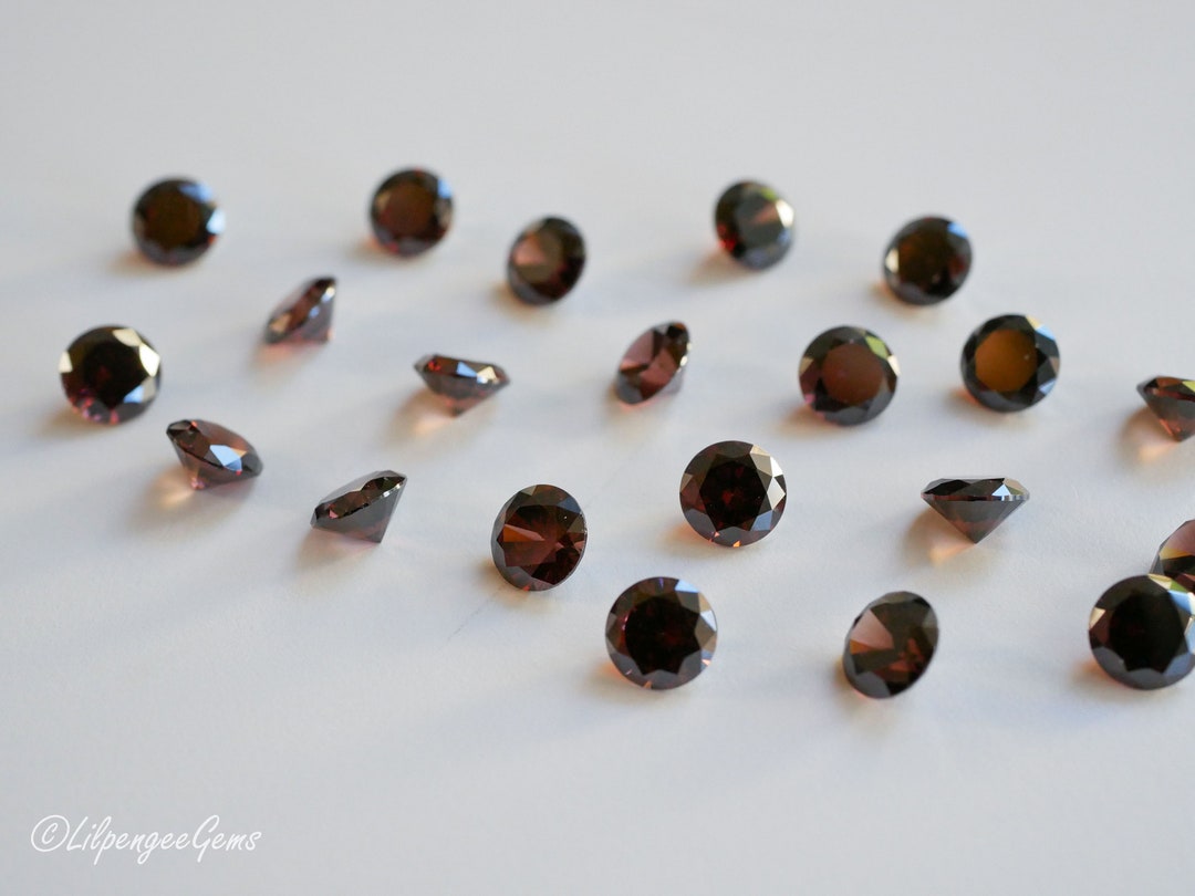 6mm Brown NANO Gemstones. Brown Brilliant Cut Lab Grown Gems - Etsy