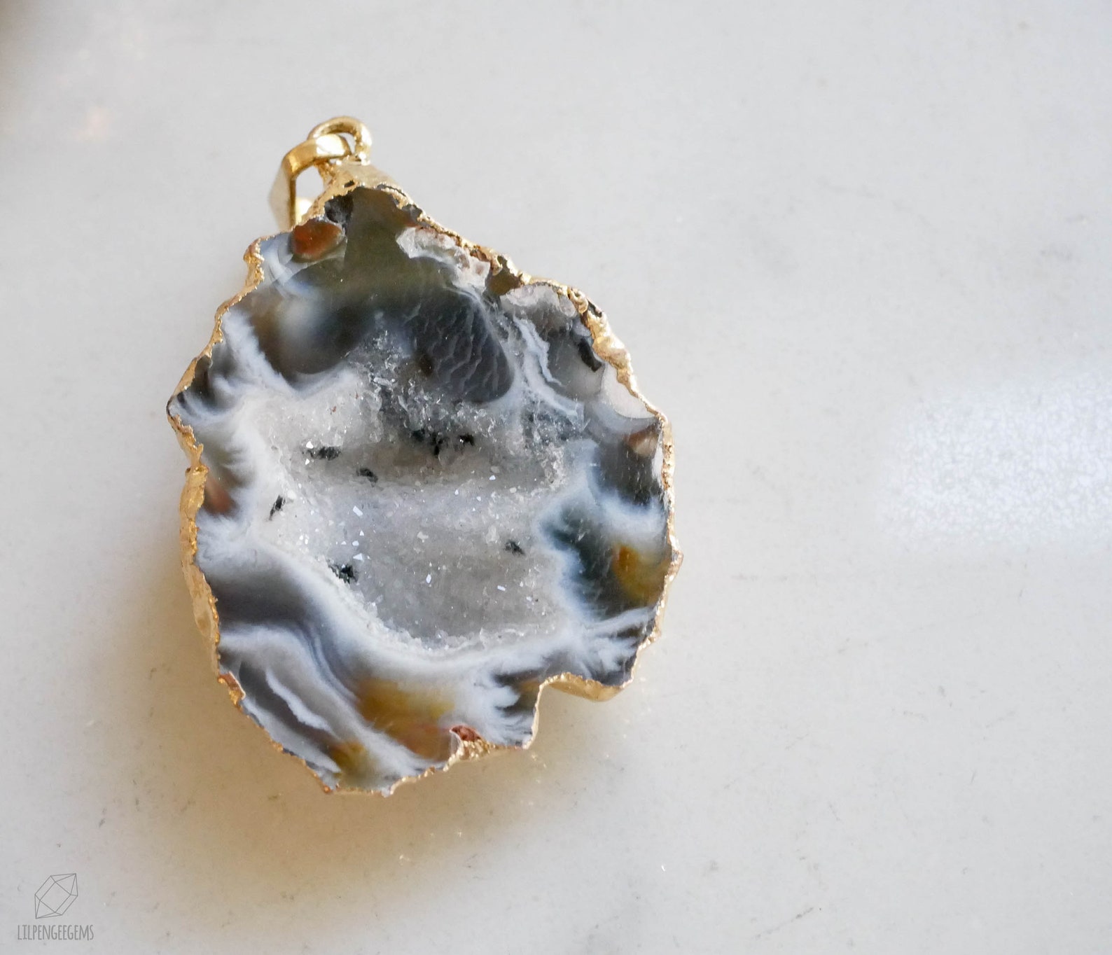 Lot of 5 GOLD Plated Geode Pendants. Jewelry Pendants. Druzy - Etsy