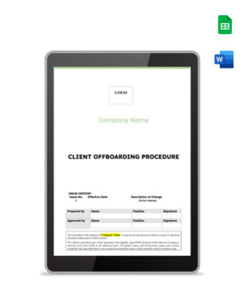 Client Offboarding Standard Operating Procedures (SOP) Template Word ...