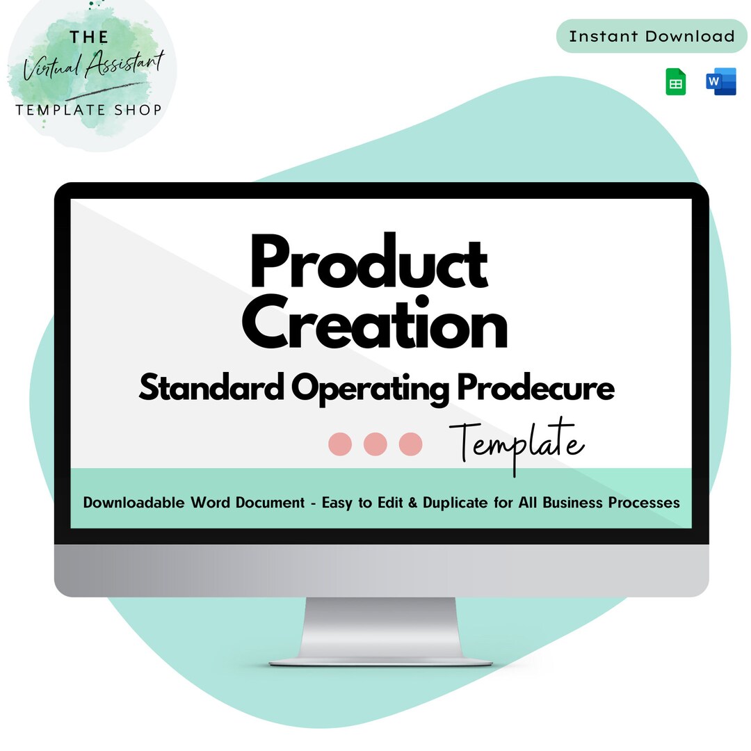 Product Creation Standard Operating Procedure SOP Template Streamlined ...
