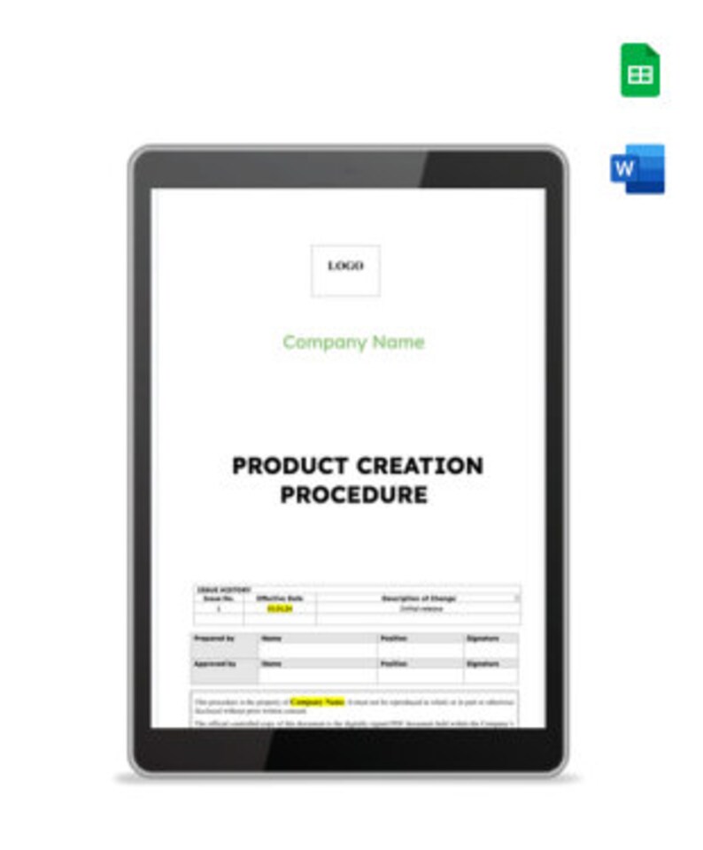 Product Creation Standard Operating Procedure SOP Template Streamlined ...