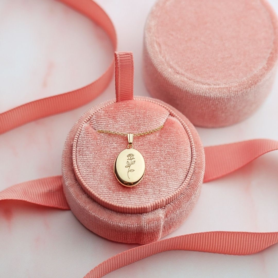 Personalized Birth Flower Locket June Birthday Gift for Mom Daughter ...