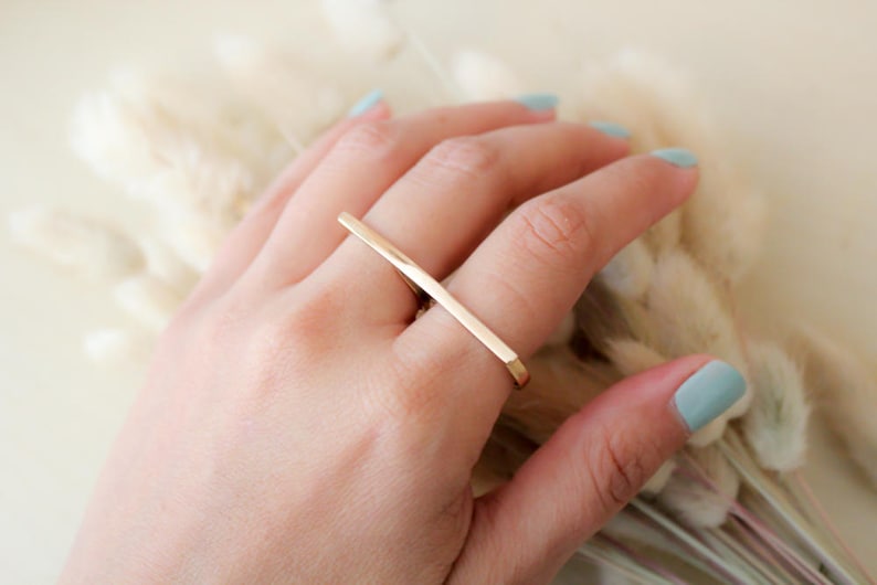 Double Finger Ring two finger ring-statement ring knuckle | Etsy