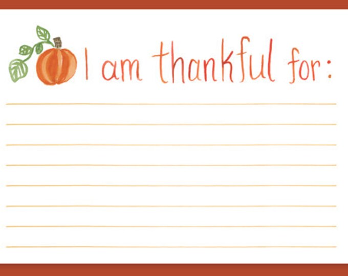 I Am Thankful for Cards, Set of 10 - Thanksgiving Cards, Thankful for ...