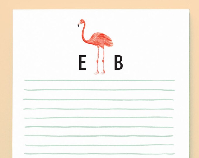 Flamingo Notepad, Personalized or Monogrammed - 50 Sheets - Flamingo ...