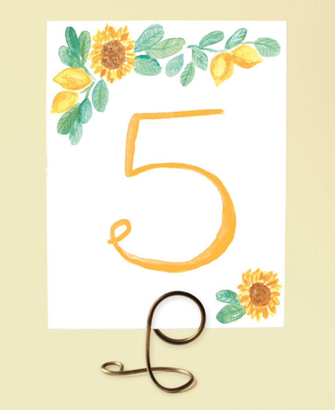 Sunflower Table Numbers Summer Wedding Table Numbers Lemon - Etsy