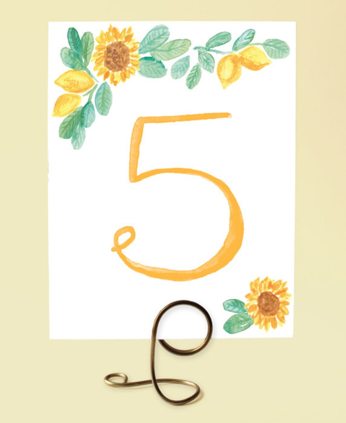 Sunflower Table Numbers Summer Wedding Table Numbers Lemon | Etsy