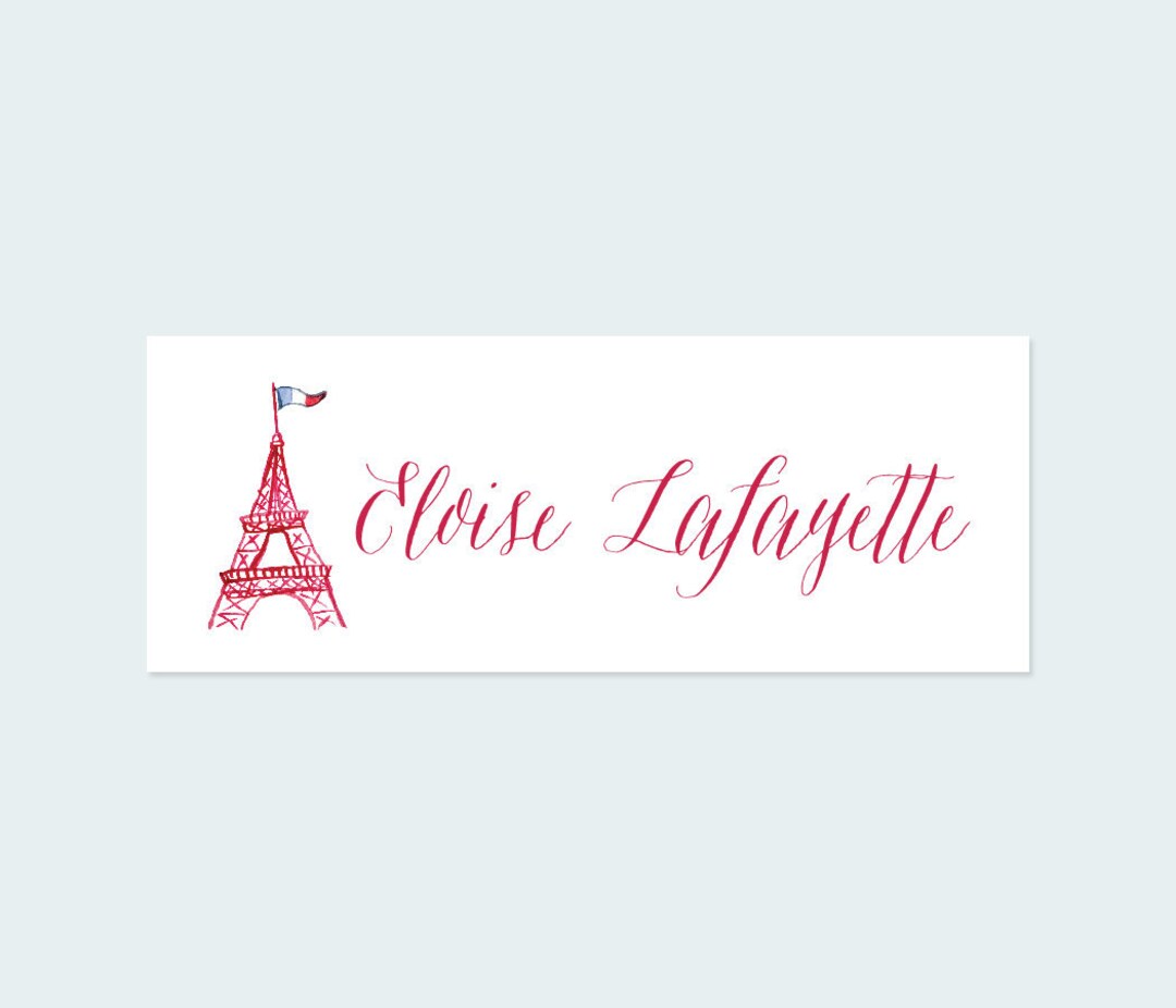 60 Paris School Labels School Labels for Girls, Vinyl Sticker Name ...