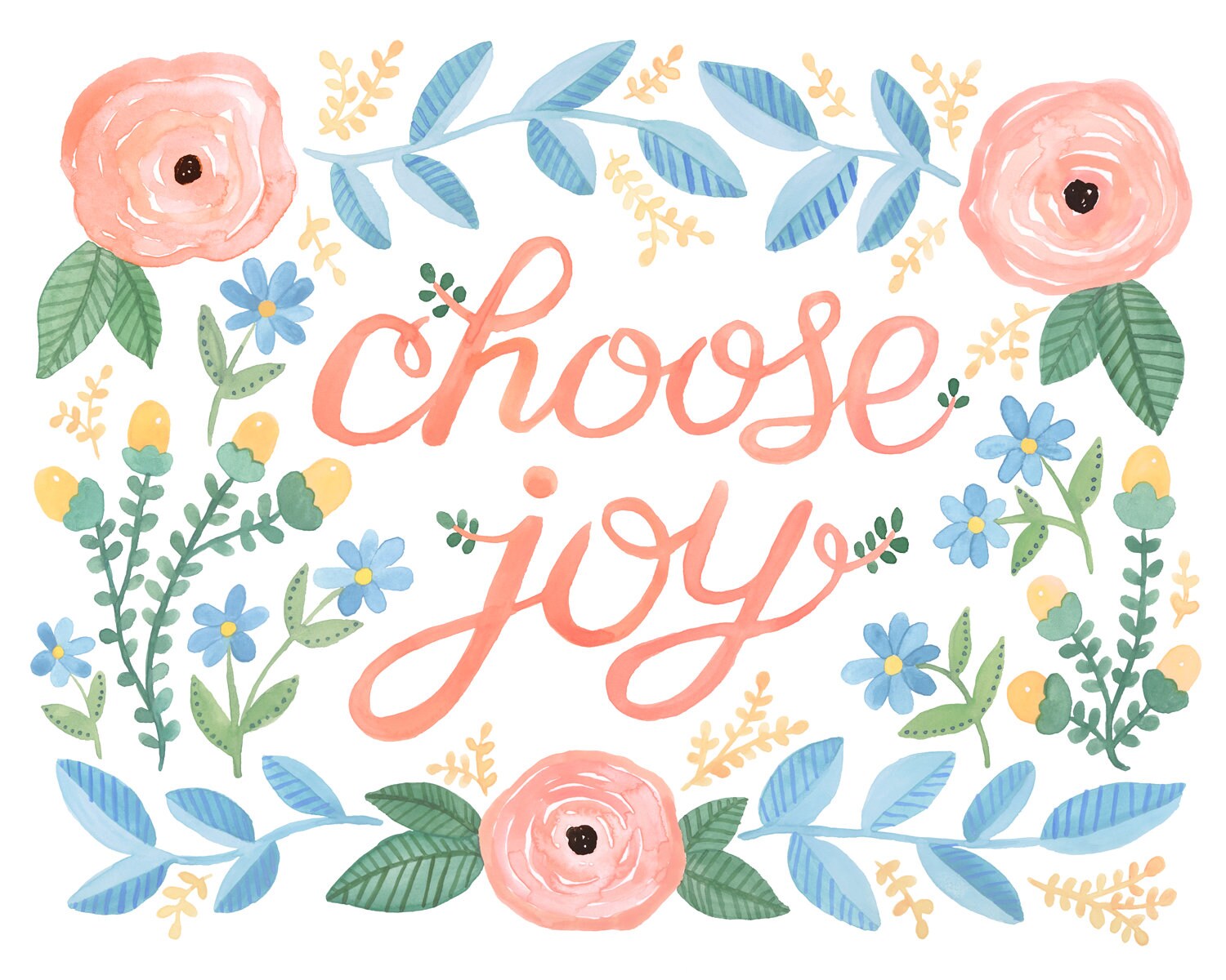 Choose Joy Artwork 8x10 Inches Joy Floral Artwork Choose - Etsy