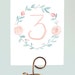 Watercolor Wreath Table Numbers Pastel Wedding Table Numbers - Etsy