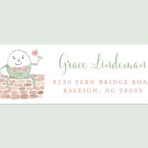 Humpty Dumpty Return Address Label Nursery Rhyme Address - Etsy