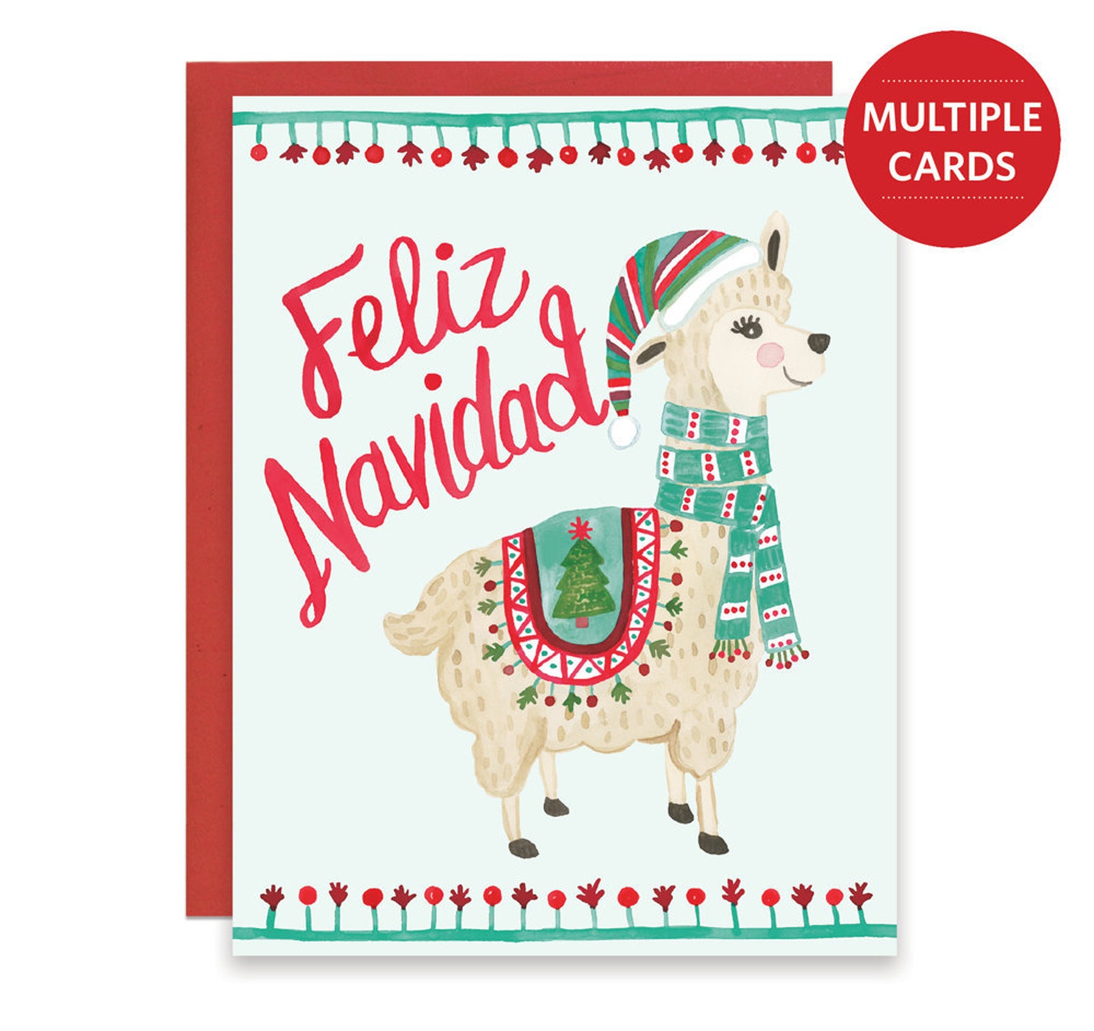Holiday Llama Cards Feliz Navidad Cards Llama Christmas | Etsy